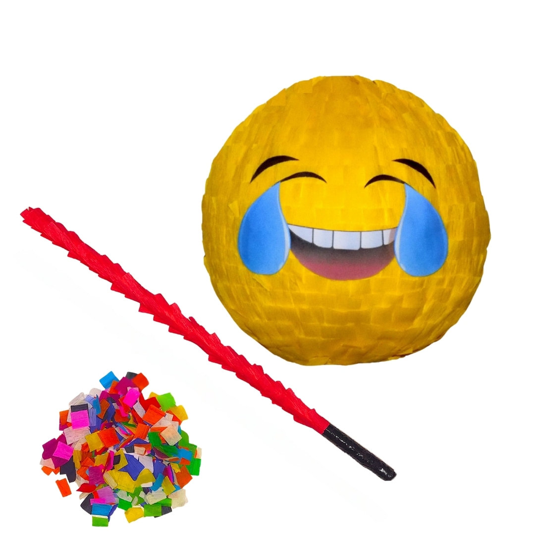 Zestaw PINIATA na urodziny Emotka Łzy + kijek + konfetti Polski ...