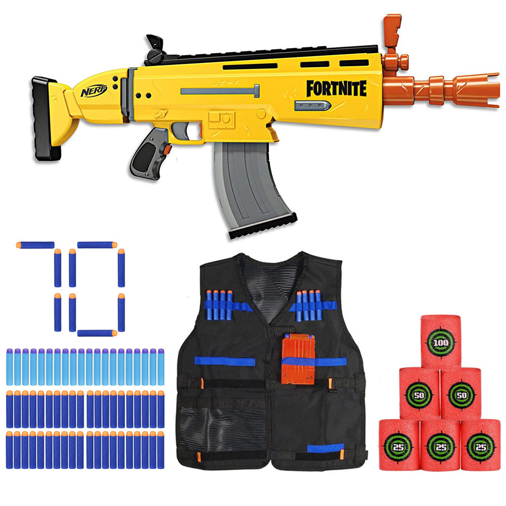 Zestaw Pistolet Nerf Fortnite Scar AR-L + kamizelka + cele + 50 ...
