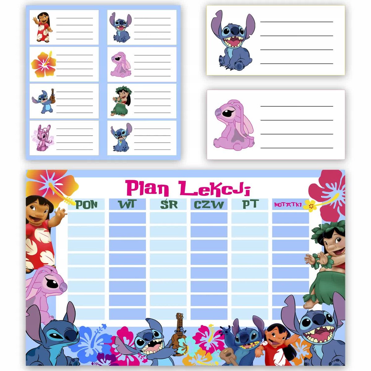 Zestaw Plan Lekcji Naklejki Na Zeszyt LILO STICH - Inna marka | Sklep ...