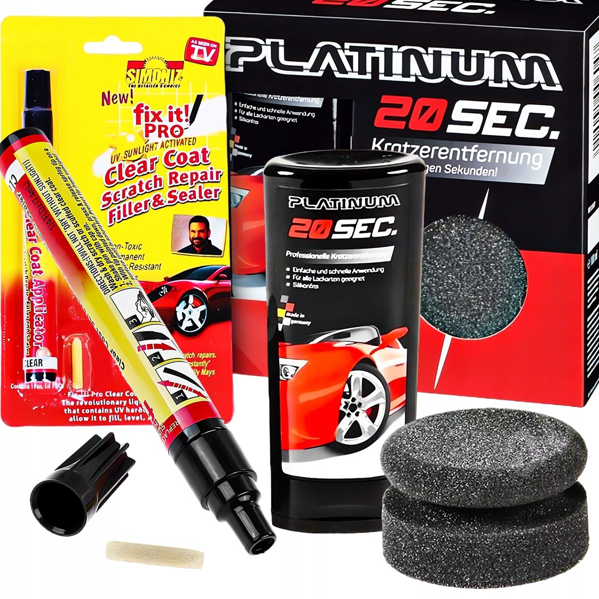 Zestaw Platinum Pasta Polerska + Pisak Marker Do Usuwania Rys z Lakieru ...