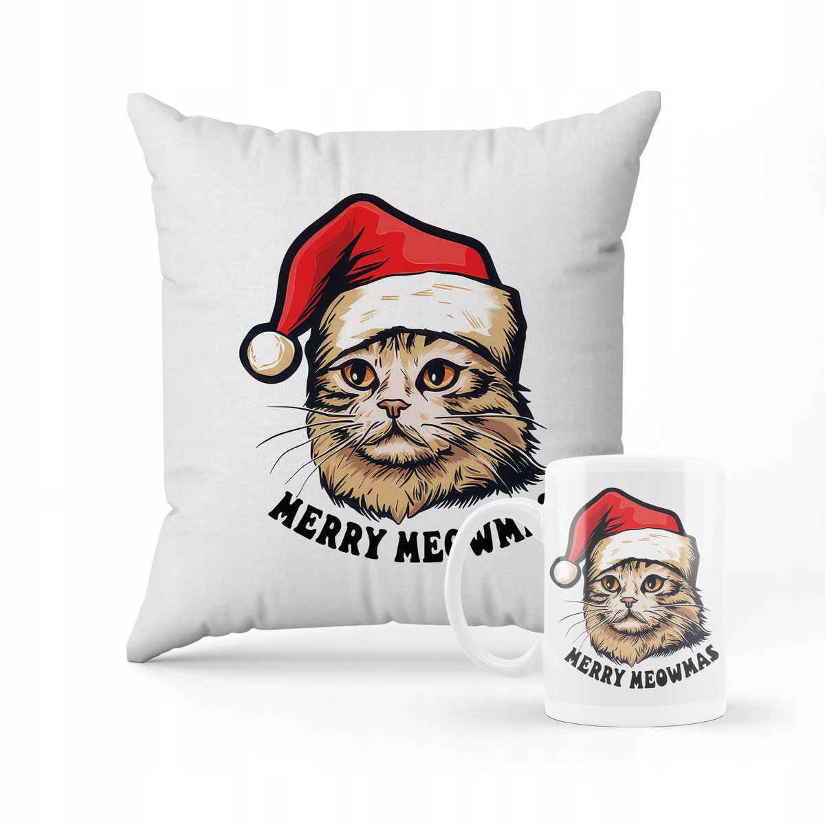 ZESTAW PODUSZKA + kot śmieszny wzór + IMIĘ - Atram | Sklep EMPIK.COM