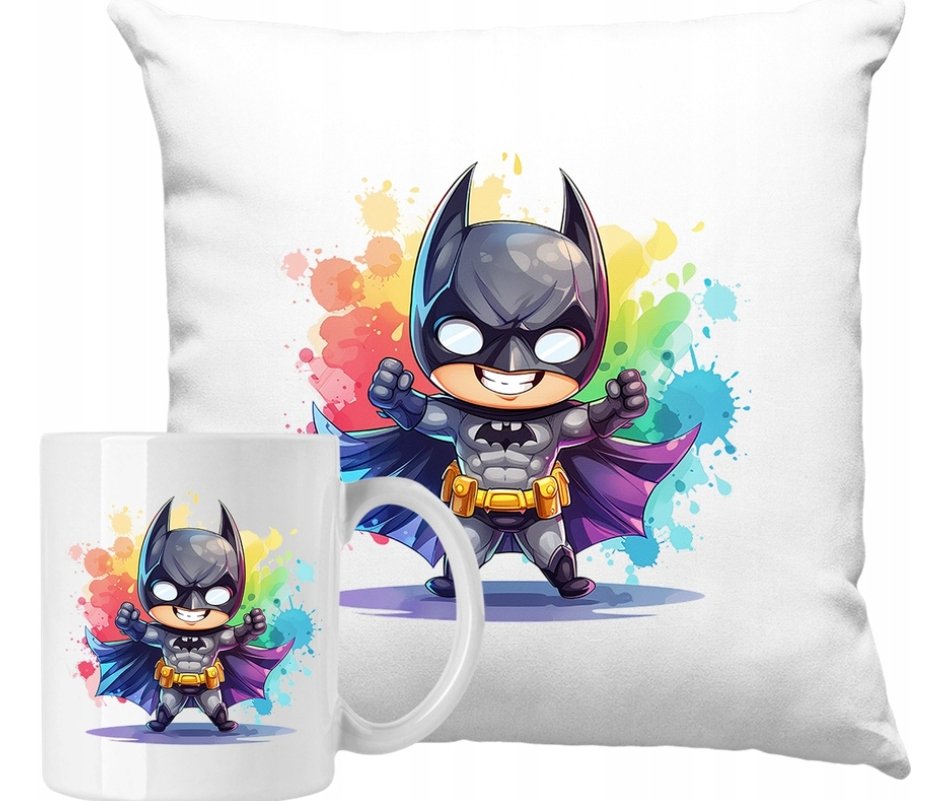 ZESTAW PODUSZKA + KUBEK Mały Batman DC Pomysł Na Prezent +IMIĘ - Atram | Sklep EMPIK.COM