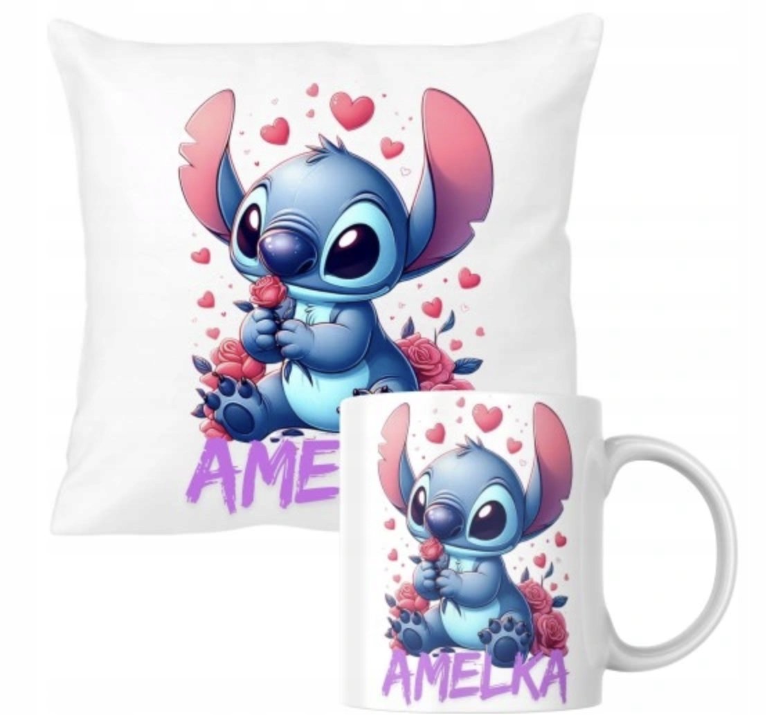 ZESTAW PODUSZKA + KUBEK Prezent STICH STITCH LILO PREZENT + IMIĘ #11 - Atram | Sklep EMPIK.COM