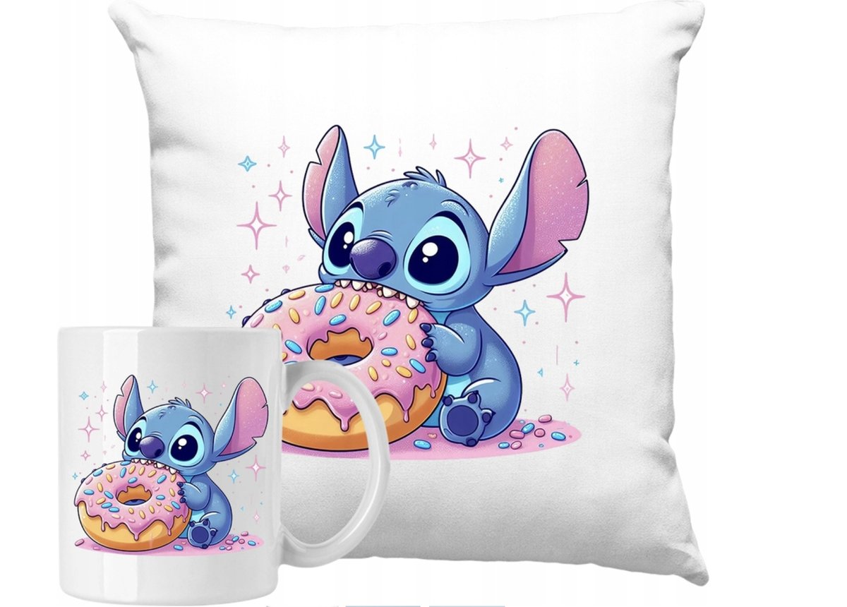 ZESTAW PODUSZKA + KUBEK Prezent STICH STITCH LILO PREZENT + IMIĘ #8 ...