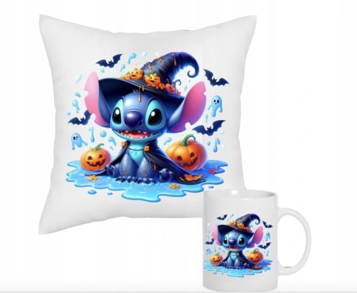 ZESTAW PODUSZKA + KUBEK Prezent STICH STITCH STICZ + IMIĘ 6 - Atram ...