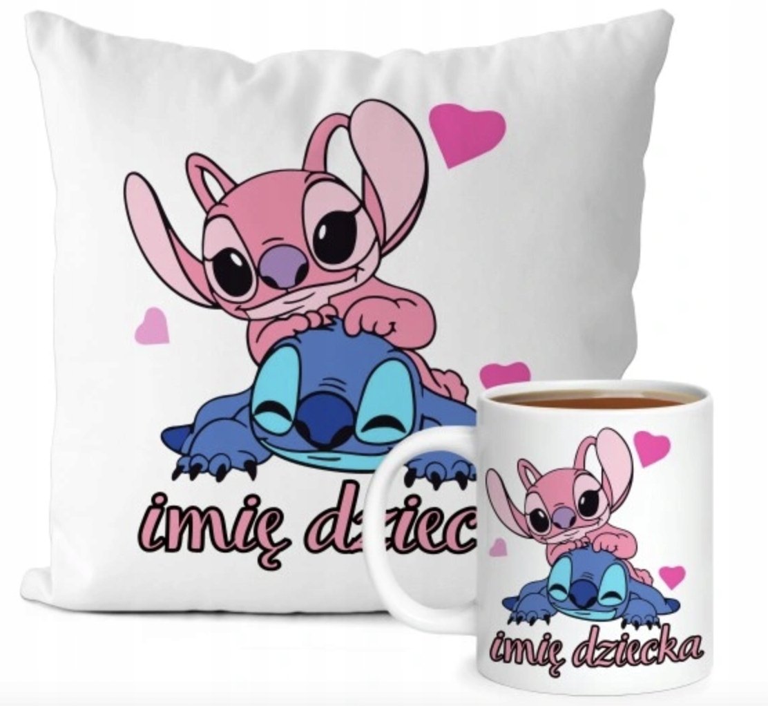 ZESTAW PODUSZKA + KUBEK Prezent STICH STITCH STICZ LILO BAJKA + IMIĘ 50 - Atram | Sklep EMPIK.COM