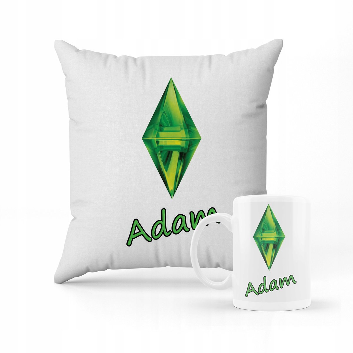 ZESTAW PODUSZKA + KUBEK PREZENT THE SIMS 4 GRA PREZENT + IMIĘ - Atram ...