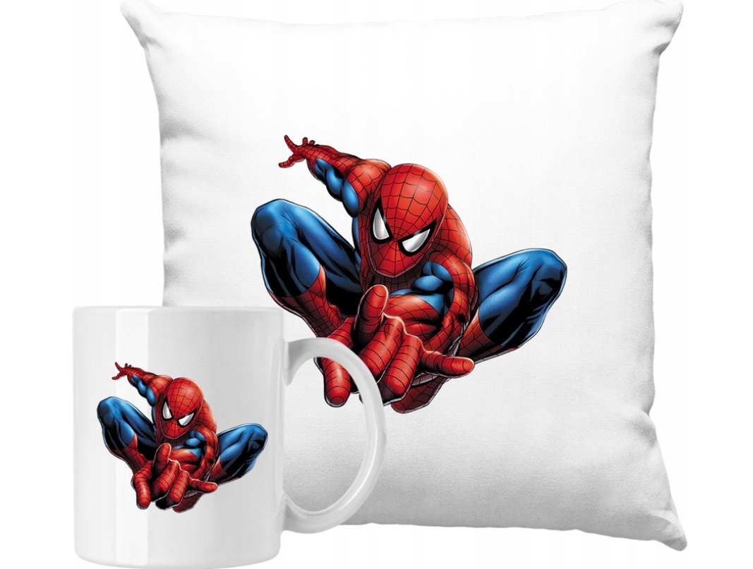 ZESTAW PODUSZKA + KUBEK Spider Man Kolorowy Pomysł Na Prezent + IMIĘ #2 - Atram | Sklep EMPIK.COM