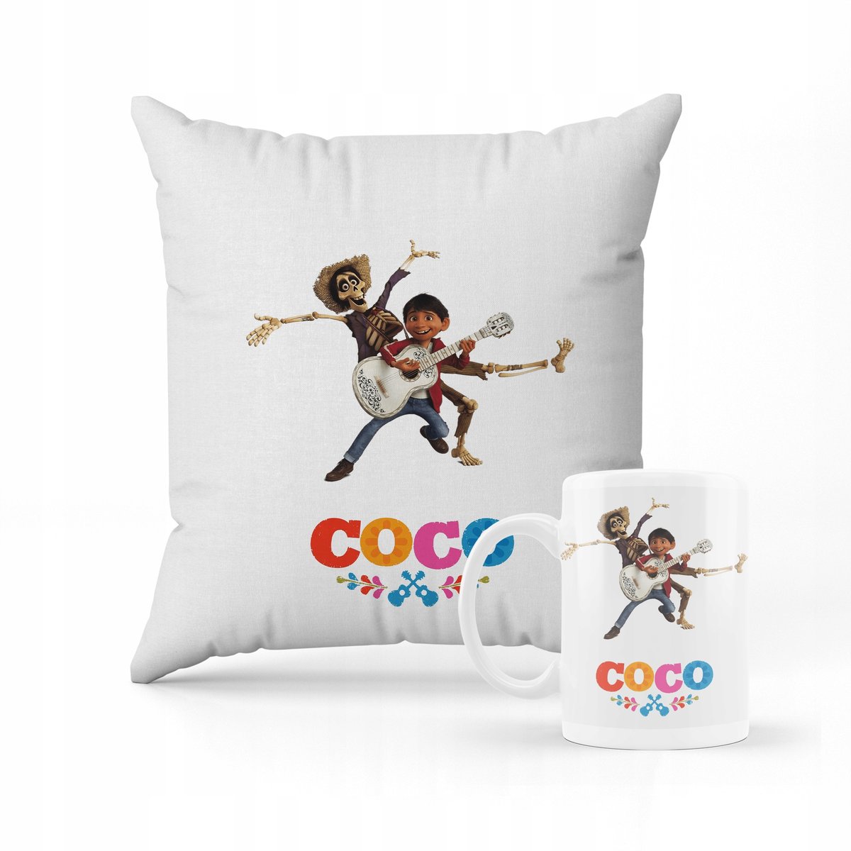 Zestaw Poduszka + Kubek Z nadrukiem Coco Miguel Bajka Disney PREZENT ...