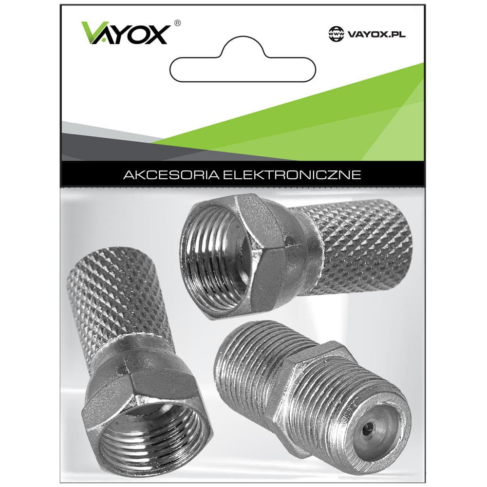 Zestaw podwójny do łączenia kabli SAT 4x wtyk F + 2x beczka F Vayox PAK. - VAYOX | Sklep EMPIK.COM