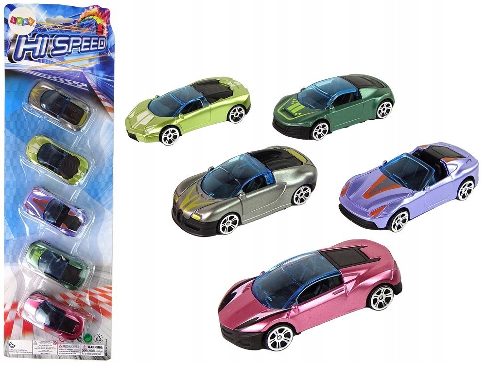 Zestaw Pojazdów Resoraki Kolorowe 5 sztuk - Lean Toys | Sklep EMPIK.COM
