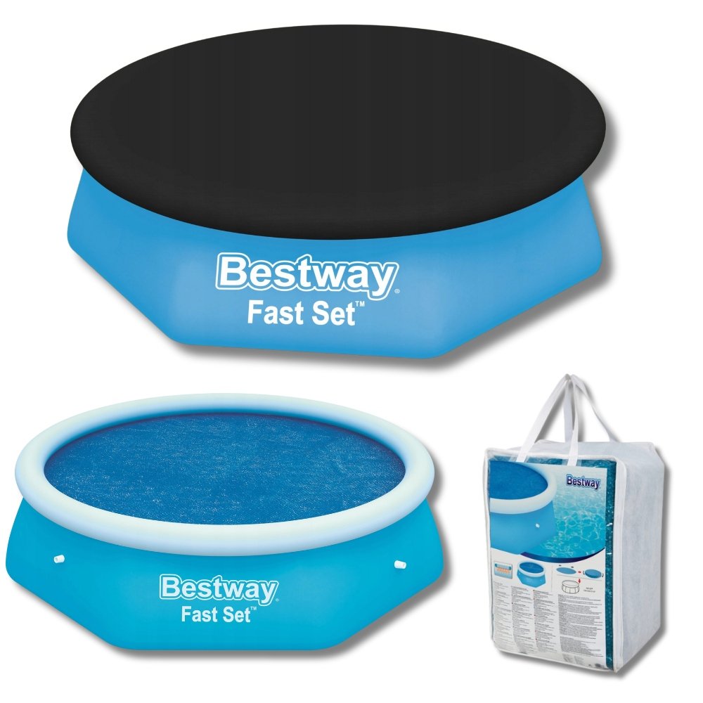 ZESTAW - POKRYWA do basenu + plandeka folia SOLARNA 244cm na basen ...