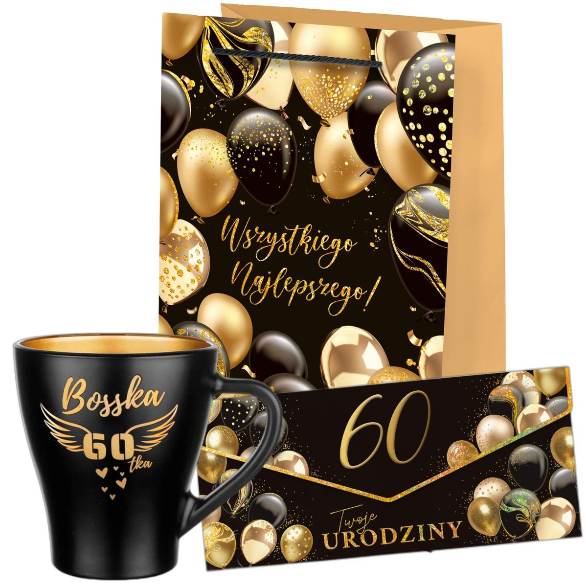Zestaw Prezent na 60 Urodziny dla Kobiety Kubek Kartka Torebka - ANGEL DEVIL | Sklep EMPIK.COM