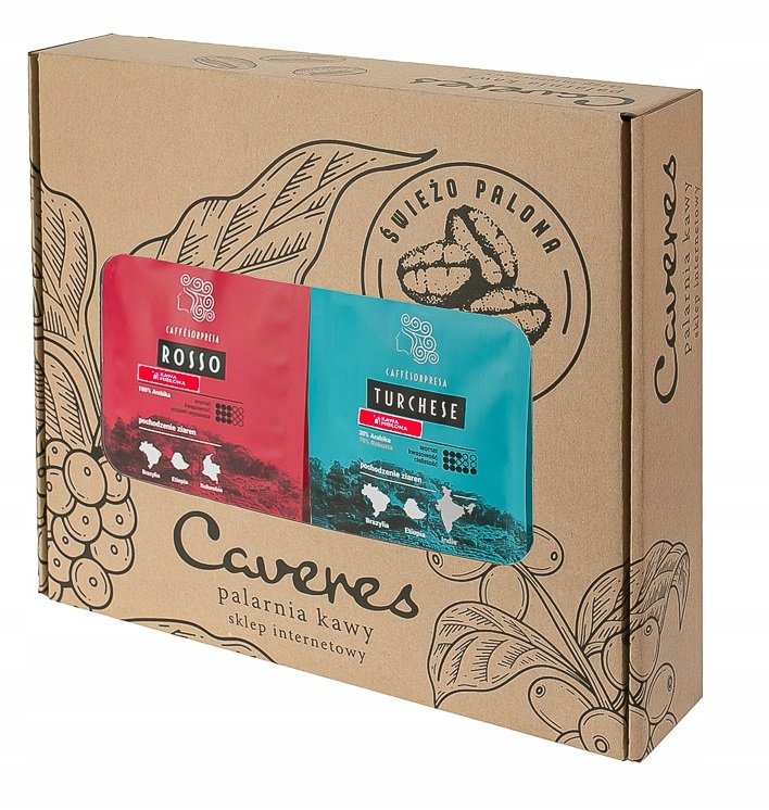 Zestaw Prezentowy Caveres Rosso i Turchese Kawa Mielona 500g - CAVERES | Sklep EMPIK.COM