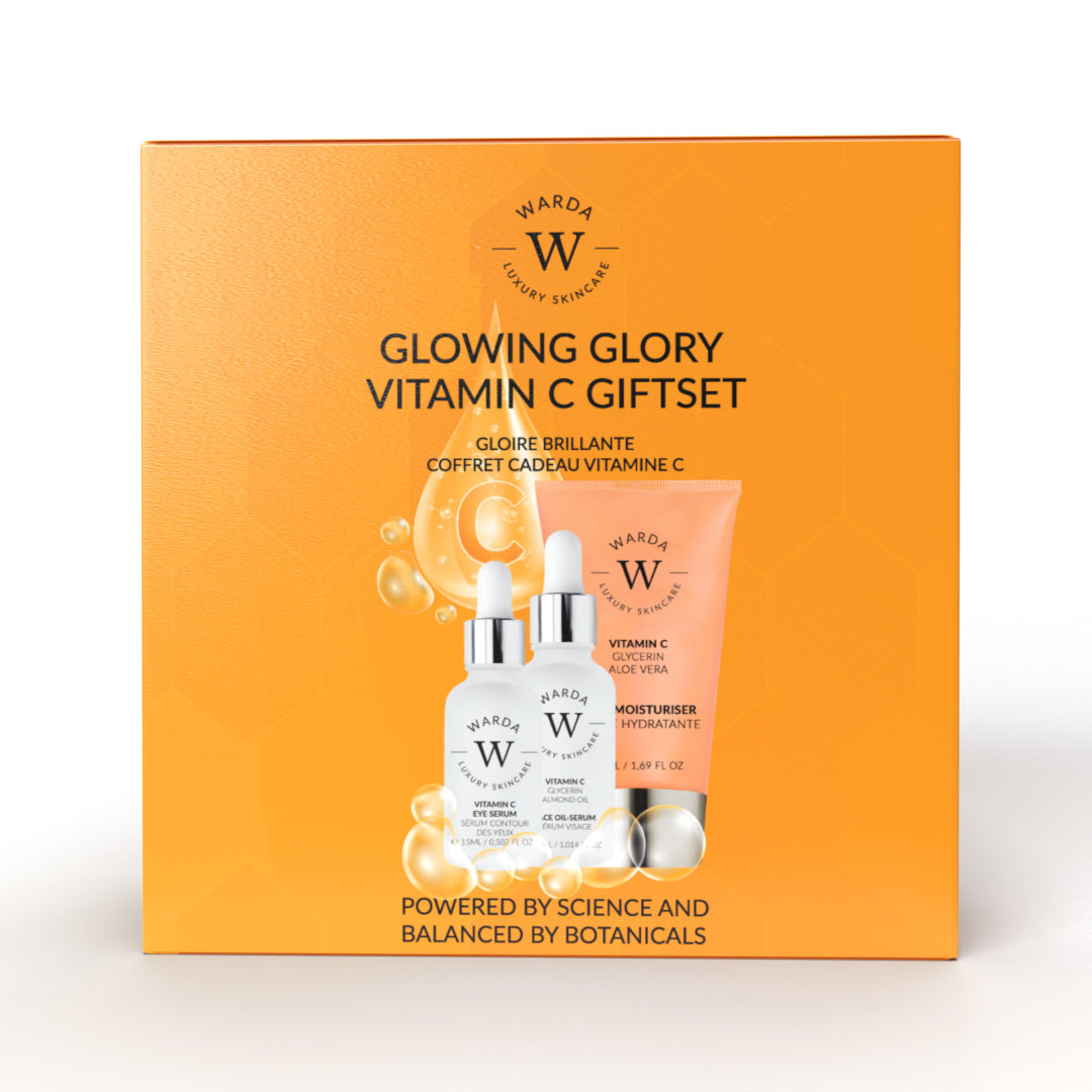 ZESTAW PREZENTOWY GlOWING GLORY VITAMIN C (serum olejowe + serum pod oczy + krem nawilżający ...