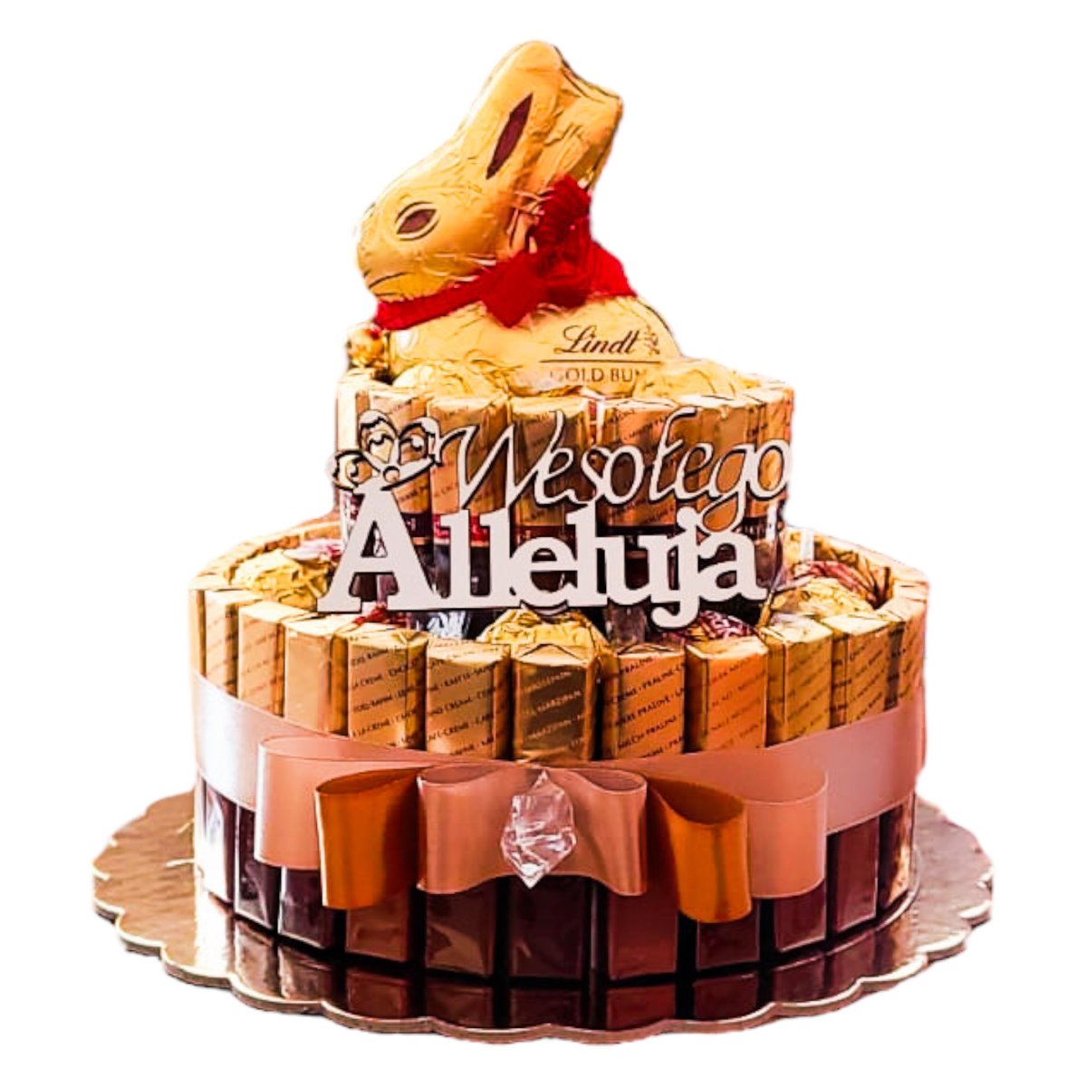 Zestaw prezentowy Tort Merci Ferrero Rocher Lindt Wielkanoc Urodziny ...