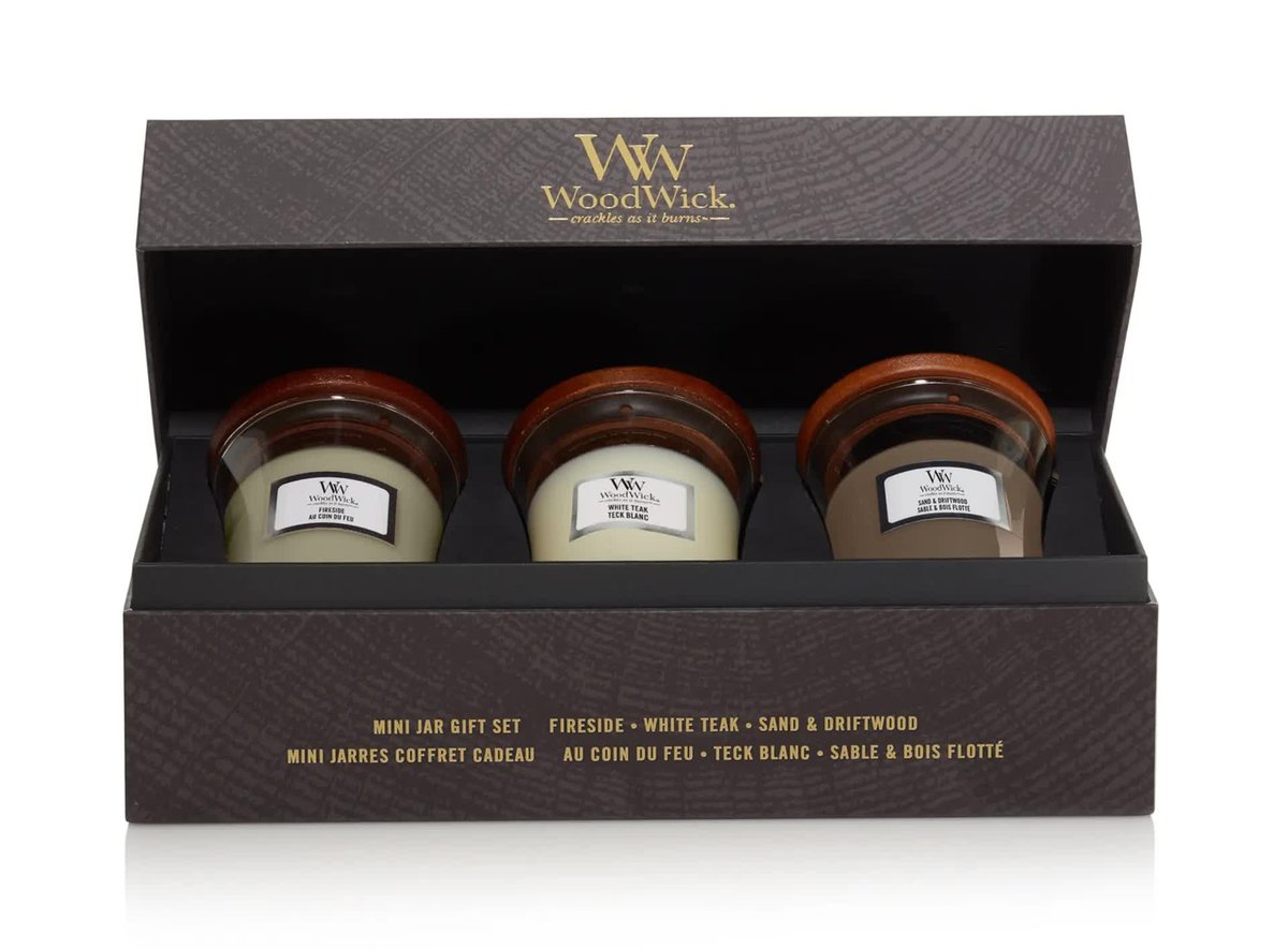 Zestaw Prezentowy - Woodwick - Woody - 3 Małe Świece Zapachowe W ...