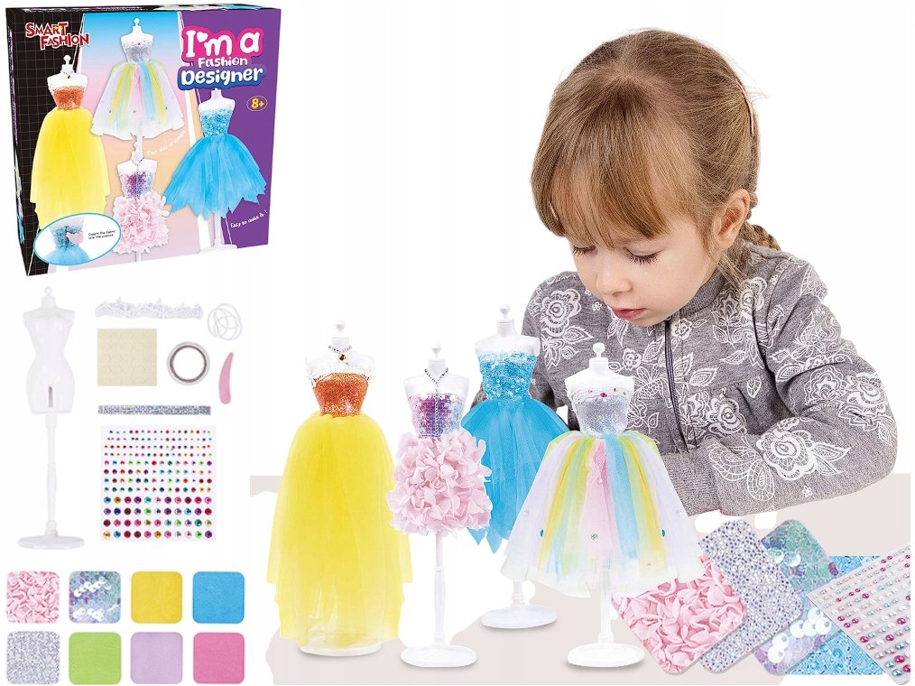 ZESTAW PROJEKTANTKA MODY STUDIO SZYCIA SUKIENEK MANEKIN UBRANKA AKCESORIA - Inna marka | Sklep ...