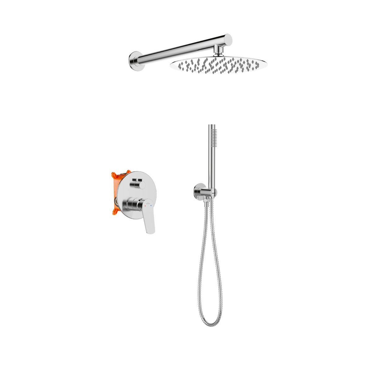 Zestaw prysznicowy podtynkowy INVENA ALONIA 2-funkcyjny o kolorze srebrny - INVENA | Sklep EMPIK.COM