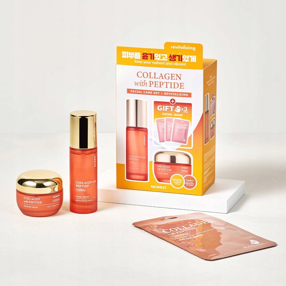 Zestaw przeciwzmarszczkowy do twarzy SKIN627 Collagen with Peptide, 3 x ...