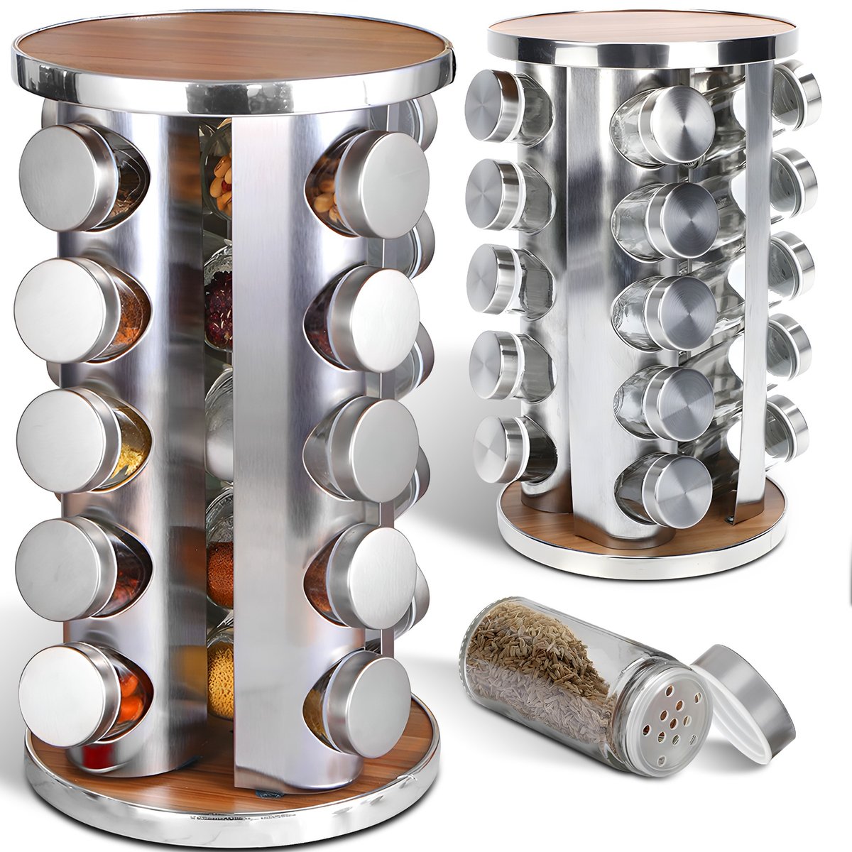 ZESTAW PRZYPRAWNIK STOJAK OBROTOWY NA PRZYPRAWY 16 SZT. - retoo | Sklep ...