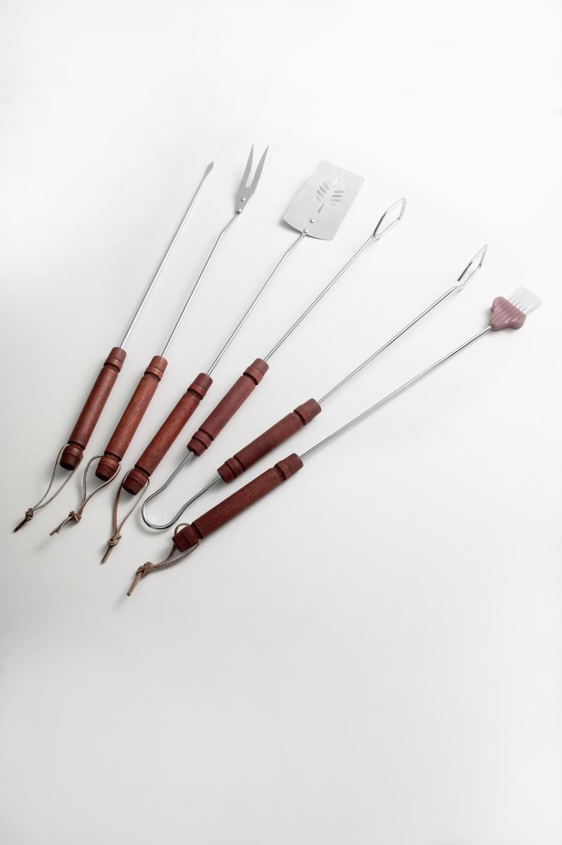 Zestaw rustykalnych sztućców do grilla LANDMANN 118, 47 cm, 5 elementów ...