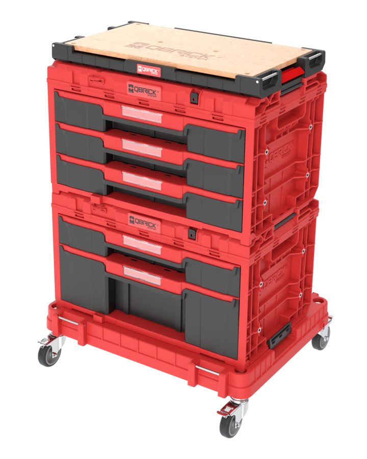 Zestaw skrzyń narzędziowych Qbrick System ONE Red Workshop Drawers Set ...