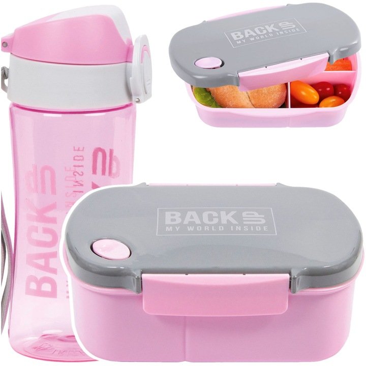 Zestaw Śniadaniowy Bidon Śniadaniówka Backup Różowy - Inna marka ...