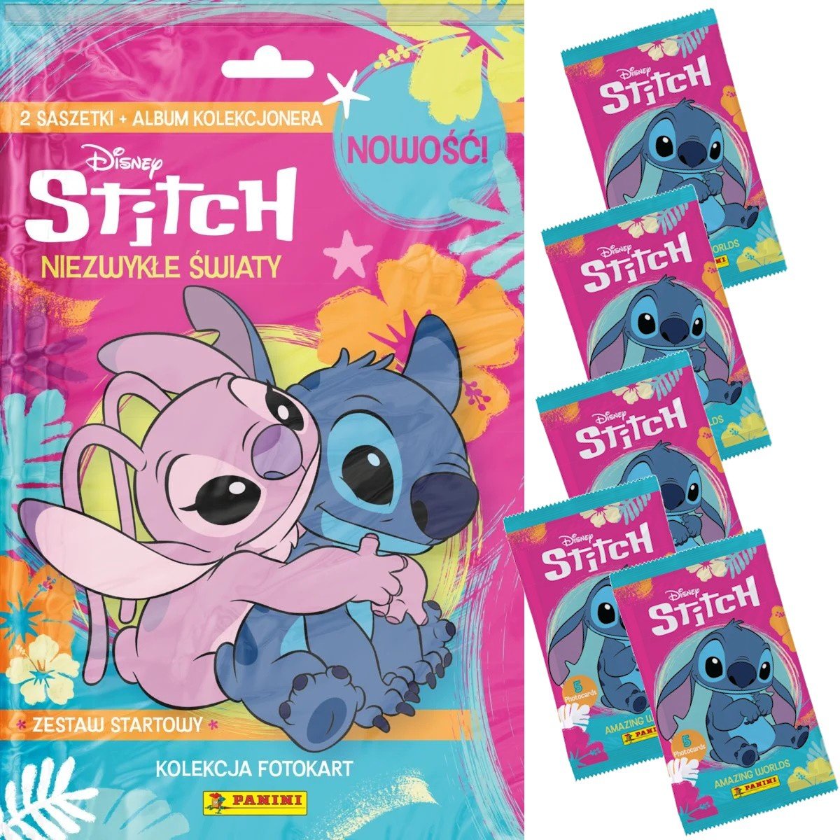 Zestaw startowy - Album kolekcjonera na karty Stitch + 7 saszetek ...