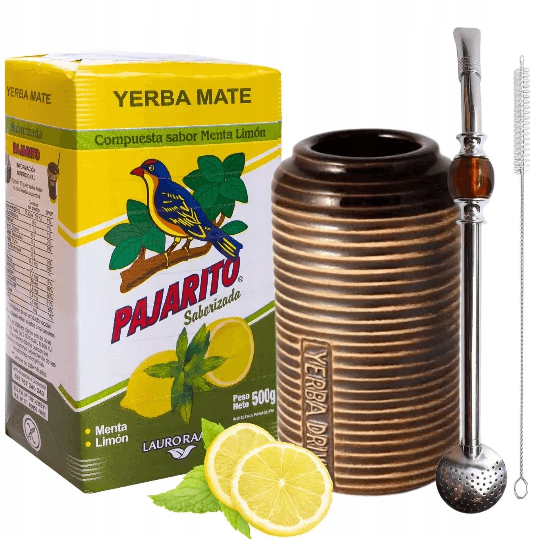 Zestaw Startowy Yerba Mate Pajarito Limon + Matero Bombilla z ...