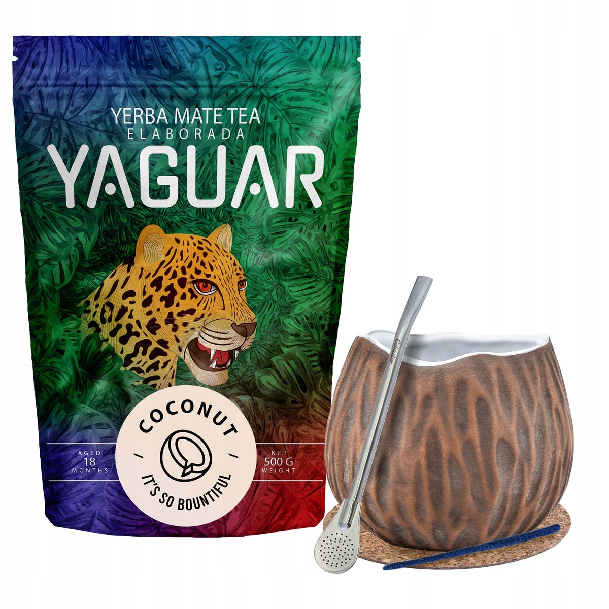 Zestaw Startowy Yerba Mate Yaguar Coconut 500g - Yaguar | Sklep EMPIK.COM