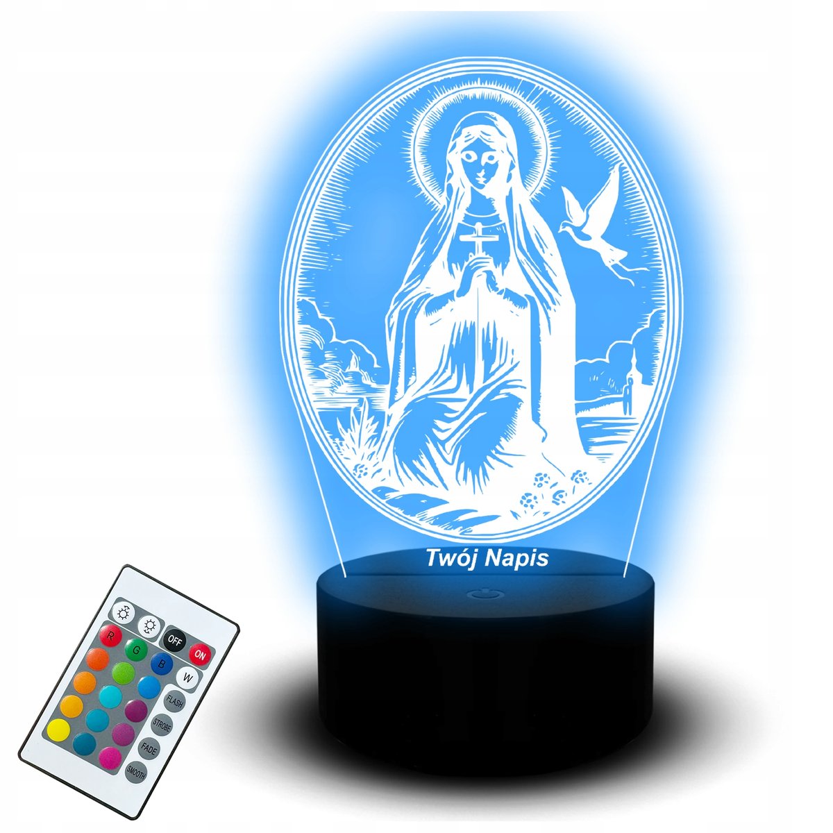 Zestaw Statuetka Lampka Led Religia Religijny Matka Boska Grawer ...