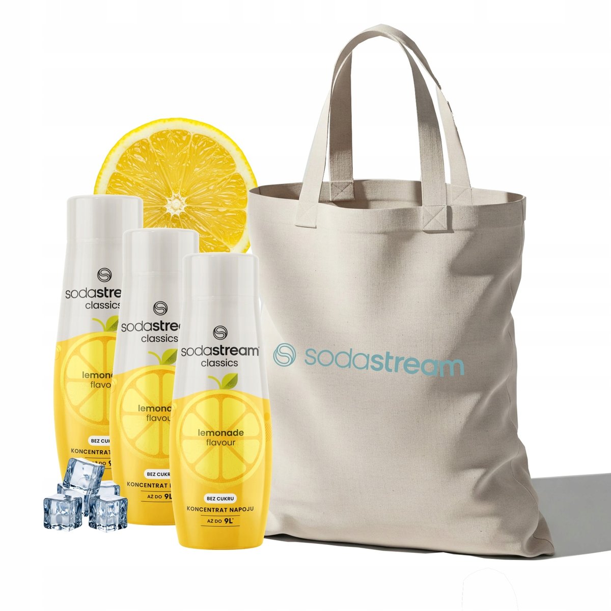 Zestaw Syrop koncentrat SodaStream Lemonade Zero 3x440ml + Torba ...