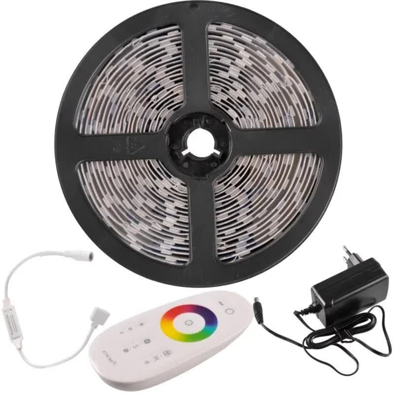Zestaw taśmy LED ze sterownikiem zasilaczem i pilotem 34W 5m barwa ...