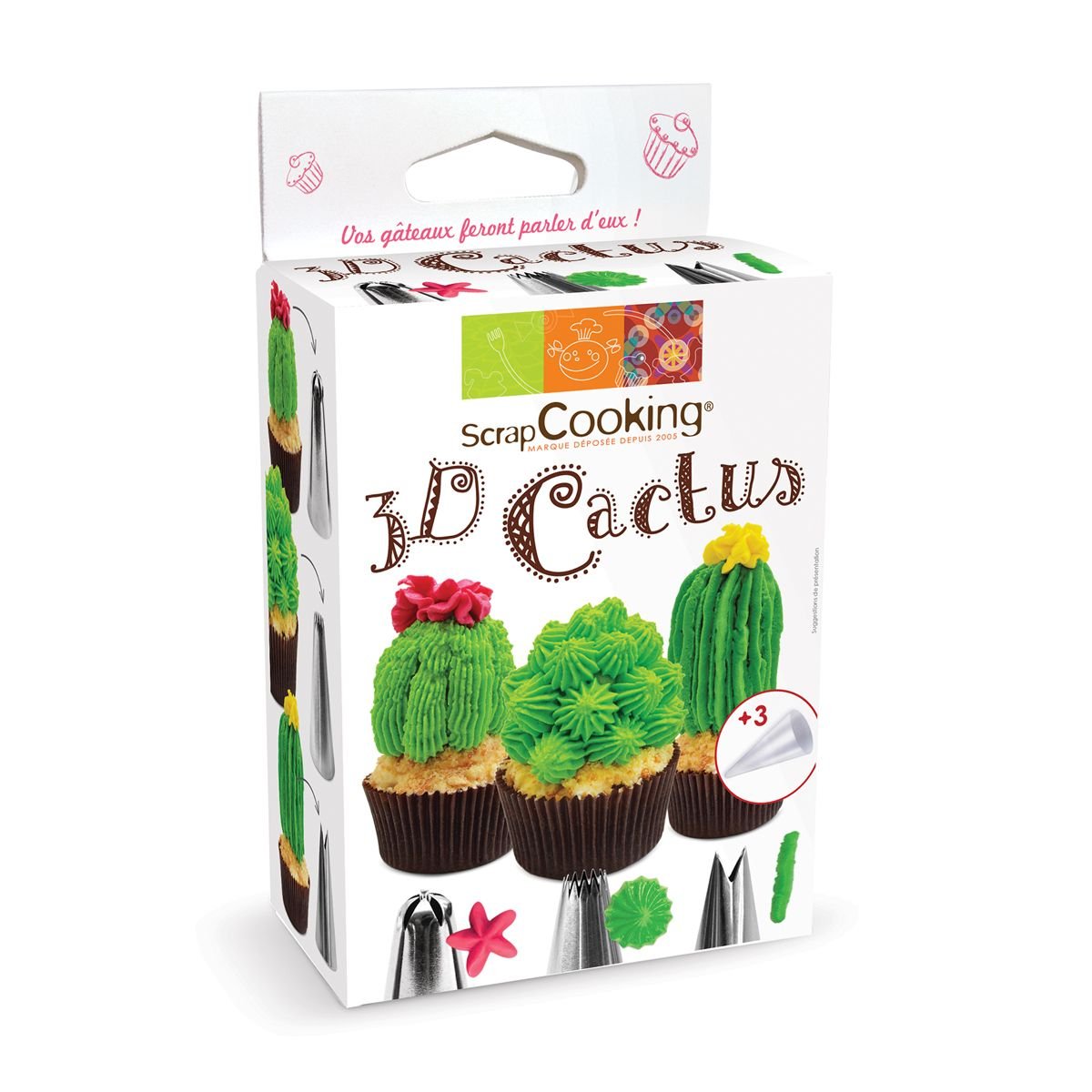 Zestaw Tylek Scrapcooking 3D Cactus Decorating Set (6 elementów) - Inna ...