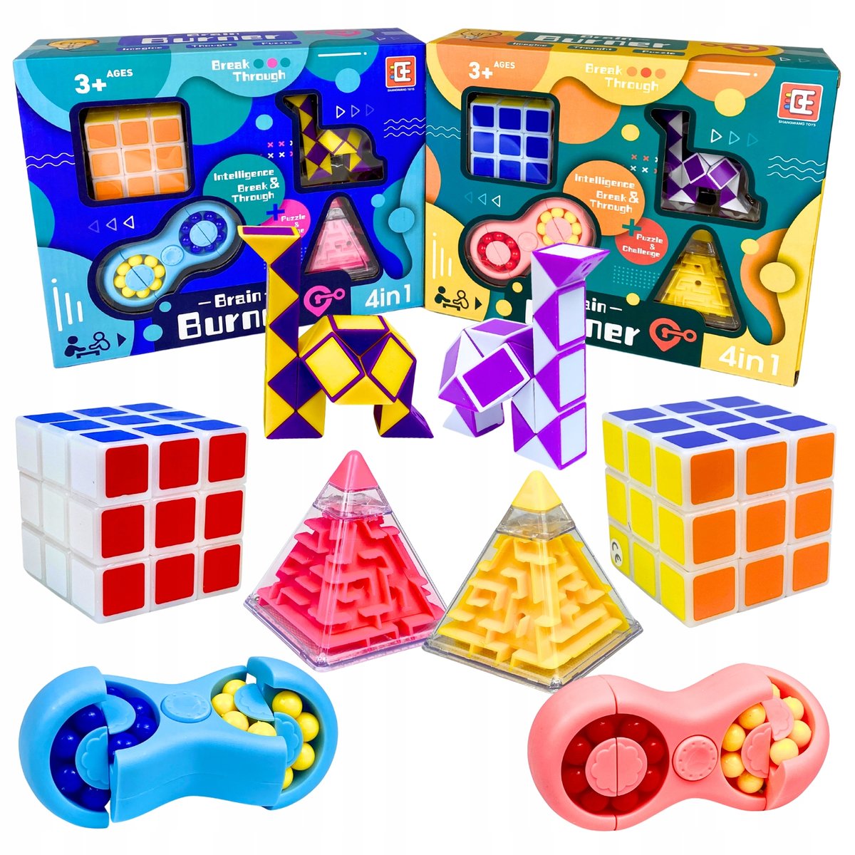 ZESTAW UKŁADANEK LOGICZNYCH 8 SZT FIDGET TOYS KOSTKA LOGICZNA ZABAWKA ...