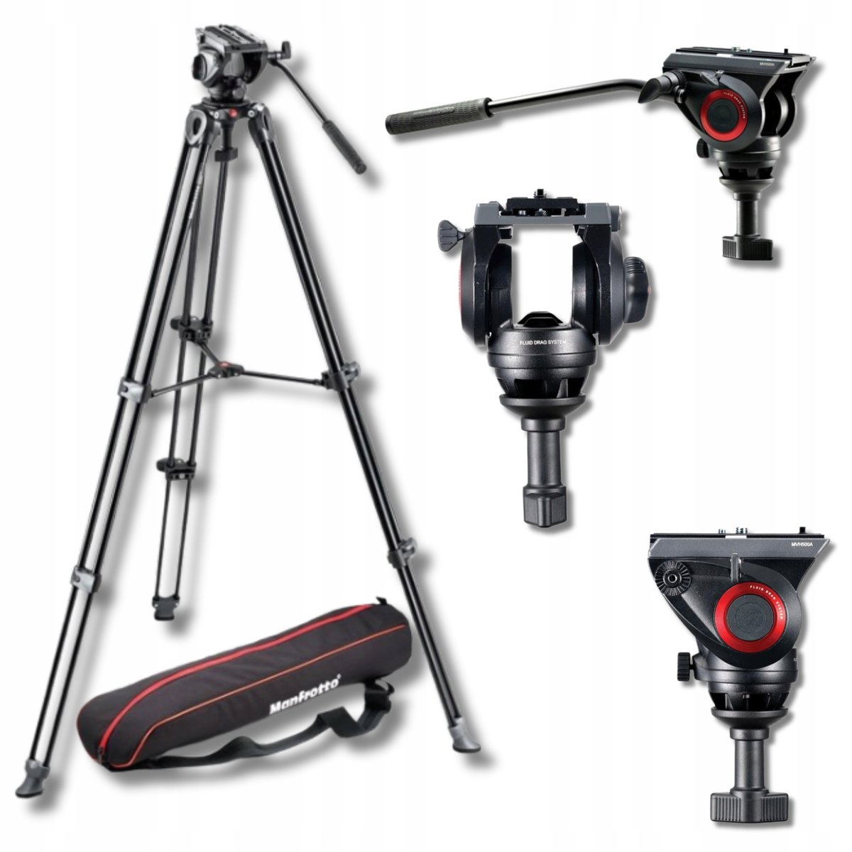 Zestaw Vido Statyw Głowica Manfrotto MVK500AM MVT502am Przenosny Czarny ...