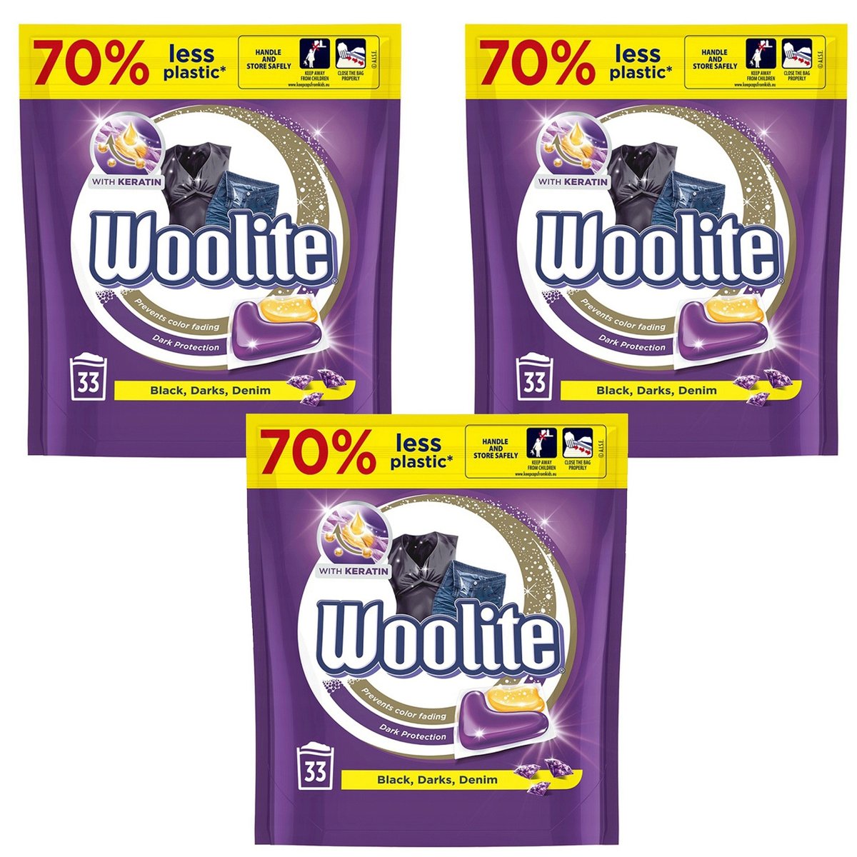 Zestaw Woolite Dark z keratyną Kapsułki do Prania Czerń, ciemne kolory ...