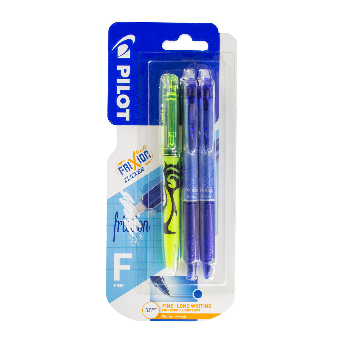 Zestaw wymazywalne automatyczne pióro kulkowe PILOT FRIXION Clicker 0,5 niebieski 2 sztuki ...