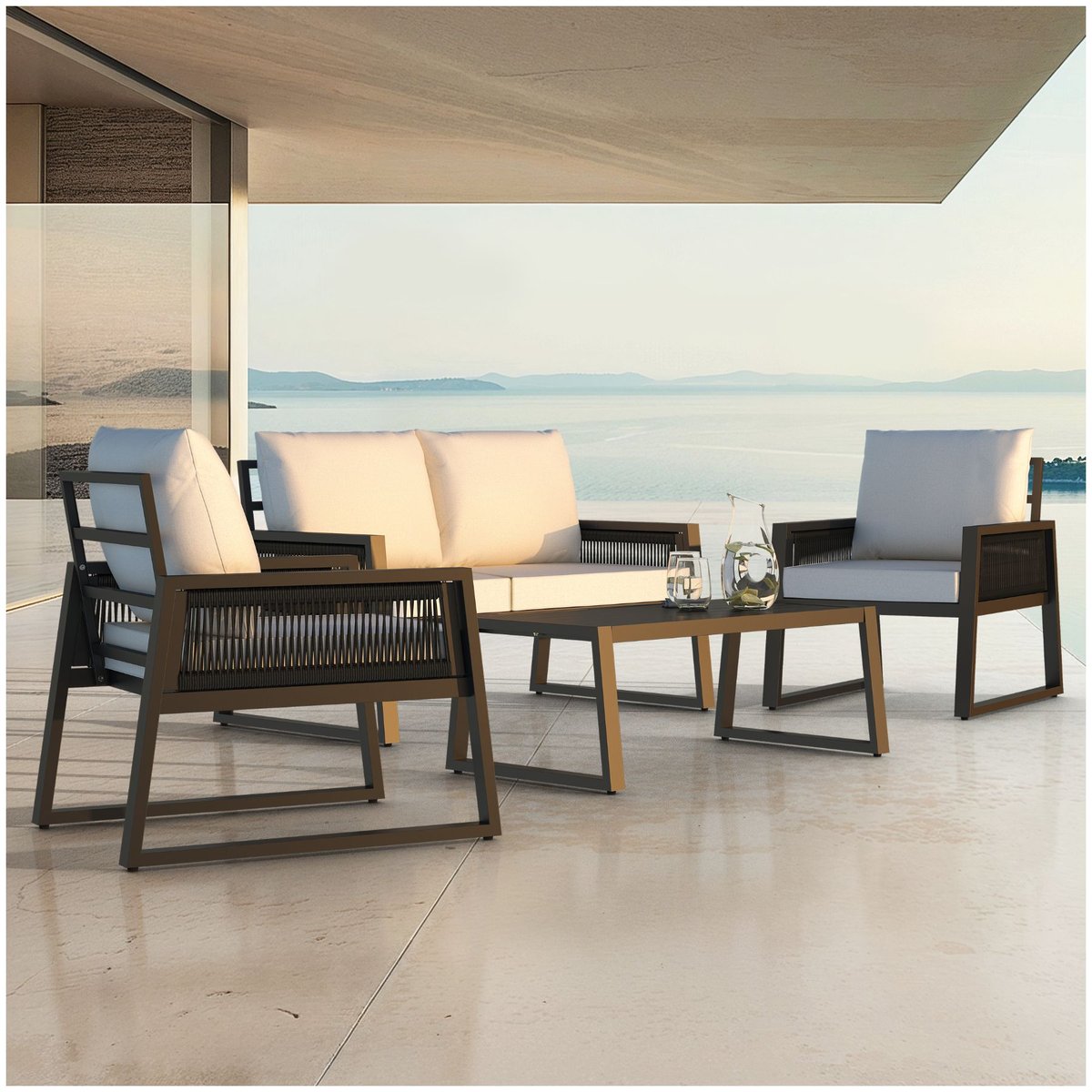 Zestaw wypoczynkowy ogrodowy Captive w stylu Rope - Inna marka | Sklep ...