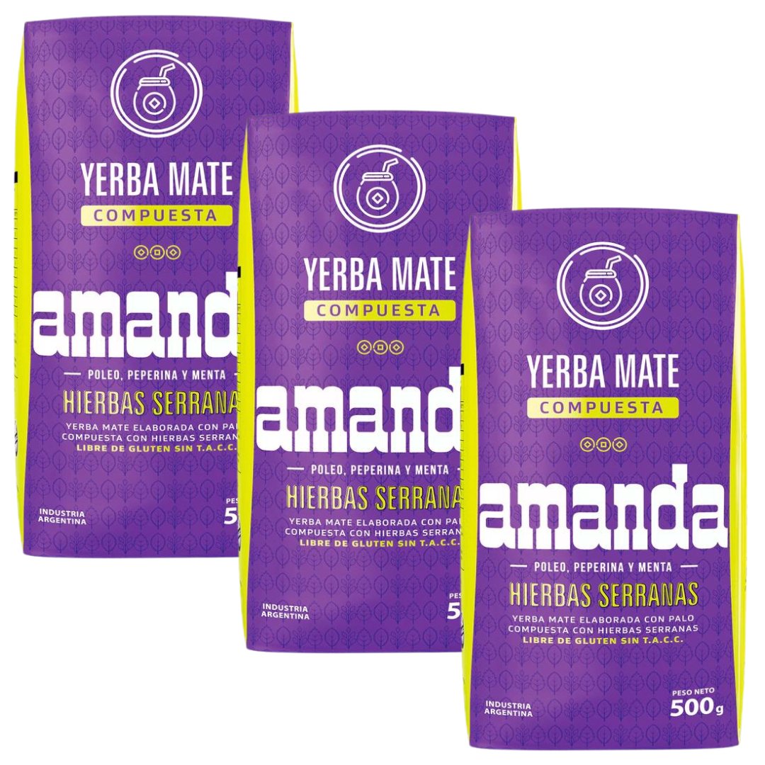 Zestaw Yerba Mate Amanda Hierbas Serranas 3x500g 1,5kg - Amanda | Sklep ...