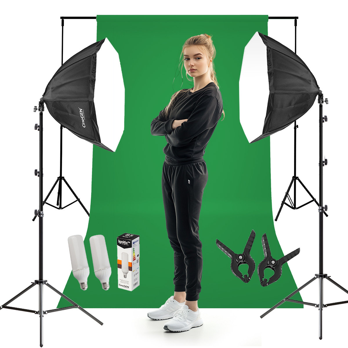 Zestaw Z Tłem Studiolights™ 2X Octa 90Cm 85W Led - CineGEN | Sklep ...