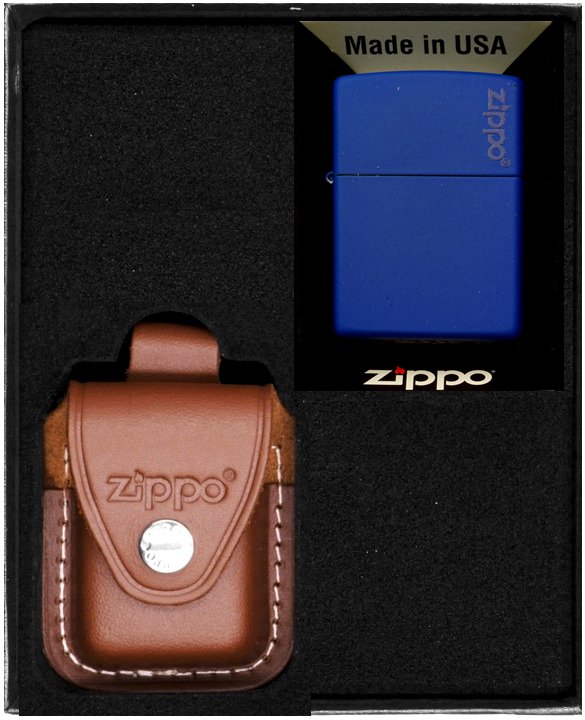 Zestaw Zapalniczka ZIPPO ROYAL BLUE MATTE LOGO Prezentowy No4 - Zippo | Sport Sklep EMPIK.COM