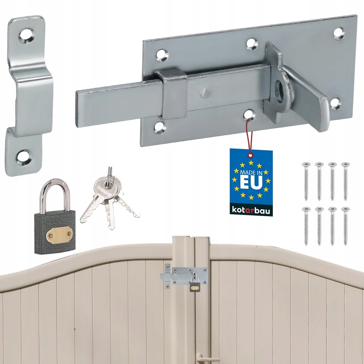 ZESTAW ZASUWA ZASUWKA UNIWERSALNA PROSTA DO FURTKI BLOKADA 130 MM ...