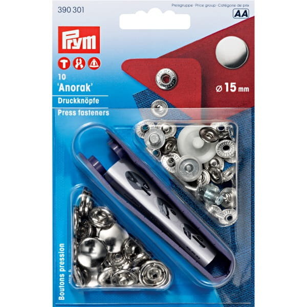 Zestaw zatrzaski 15mm Nikiel przyrząd PRYM - Prym | Sklep EMPIK.COM