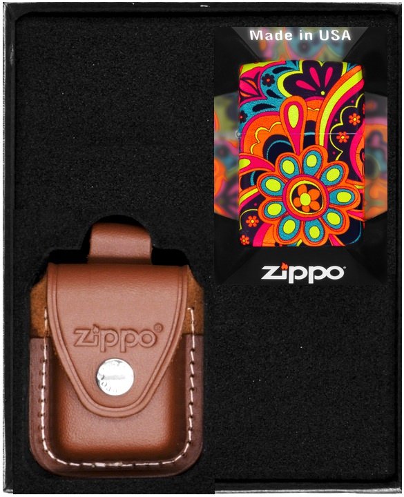 Zestaw ZIPPO Zapalniczka FLOWER POWER DESIGN Prezentowy No2 - Zippo ...