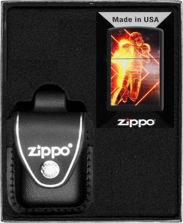 Zestaw ZIPPO Zapalniczka FOOTBALL PLAYER DESIGN Prezentowy No3 - Zippo ...