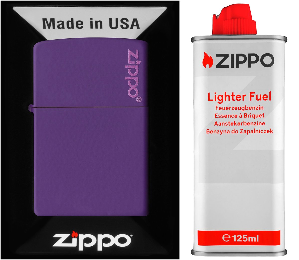 Zestaw ZIPPO Zapalniczka LOGO ZIPPO+BENZYNA 125ml - Inna marka | Sport ...