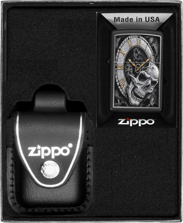 Zestaw ZIPPO Zapalniczka SKULL CLOCK Prezentowy No3 - Zippo | Sport ...