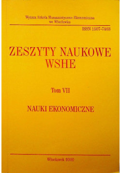 Zeszyty Naukowe WSHE Nauki ekonomiczne VII - Opracowanie zbiorowe ...